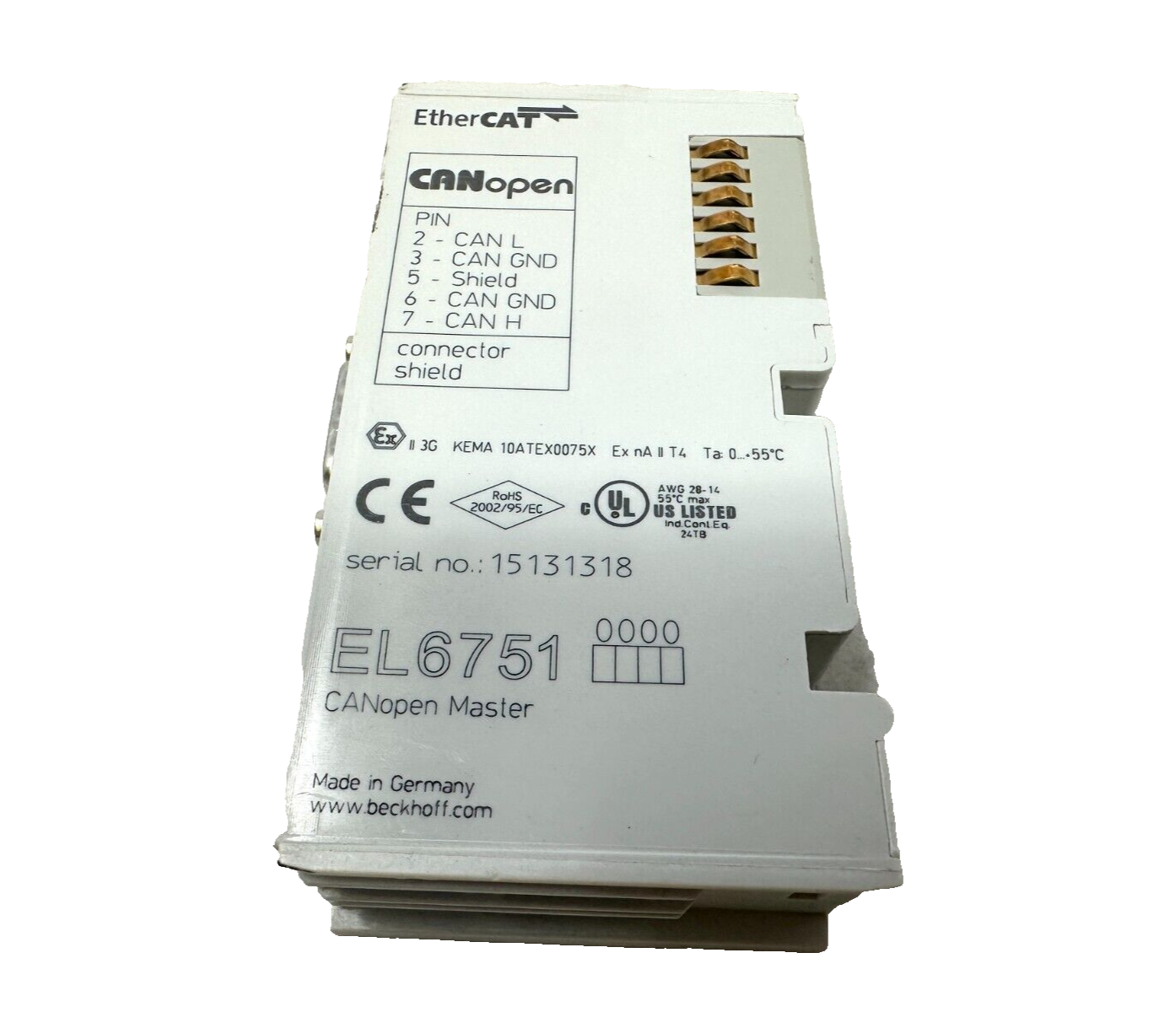 used beckhoff el6751 ethercat terminal