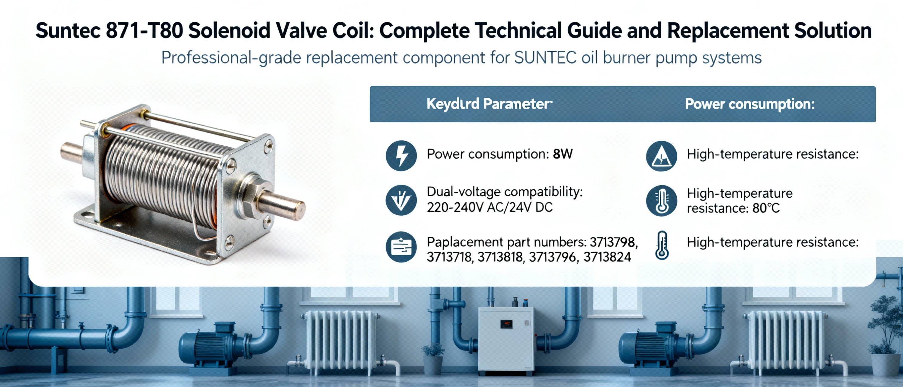 Suntec 871-T80 Solenoid Valve Coil: Complete Technical Guide and Repla