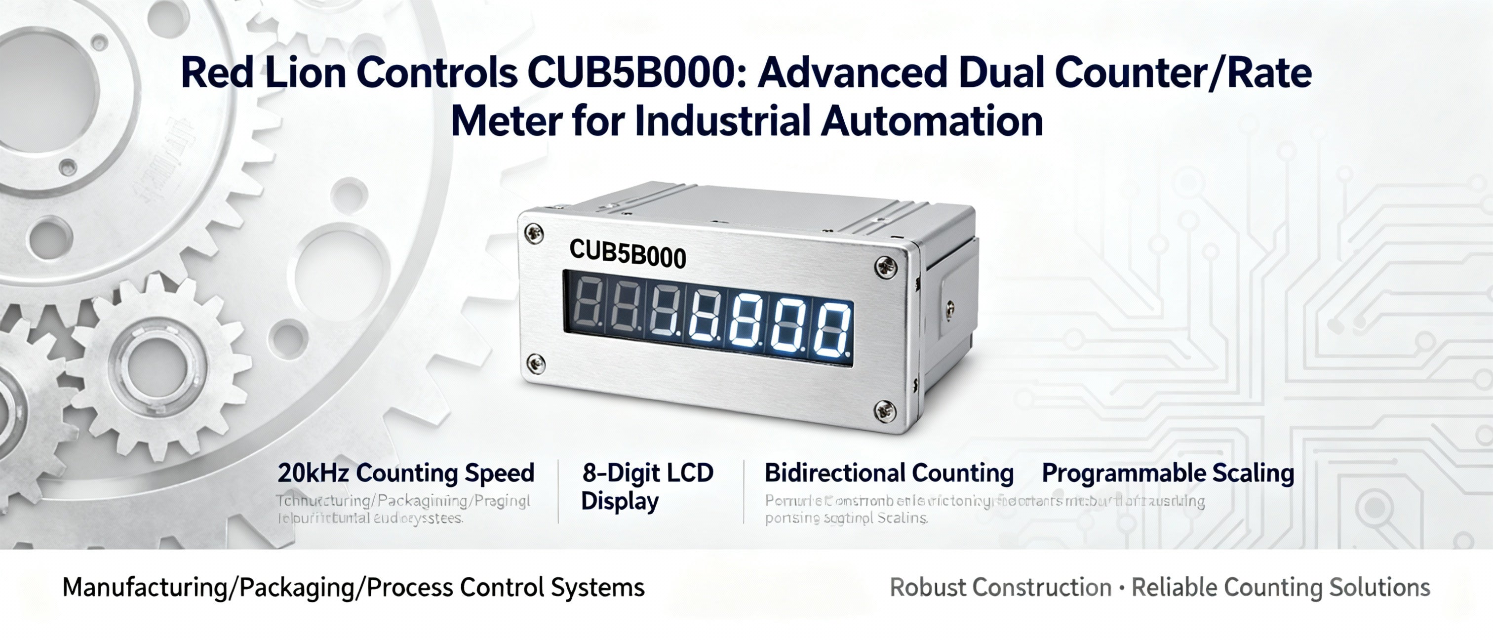 Red Lion Controls CUB5B000: Advanced Dual Counter/Rate Meter for Indus