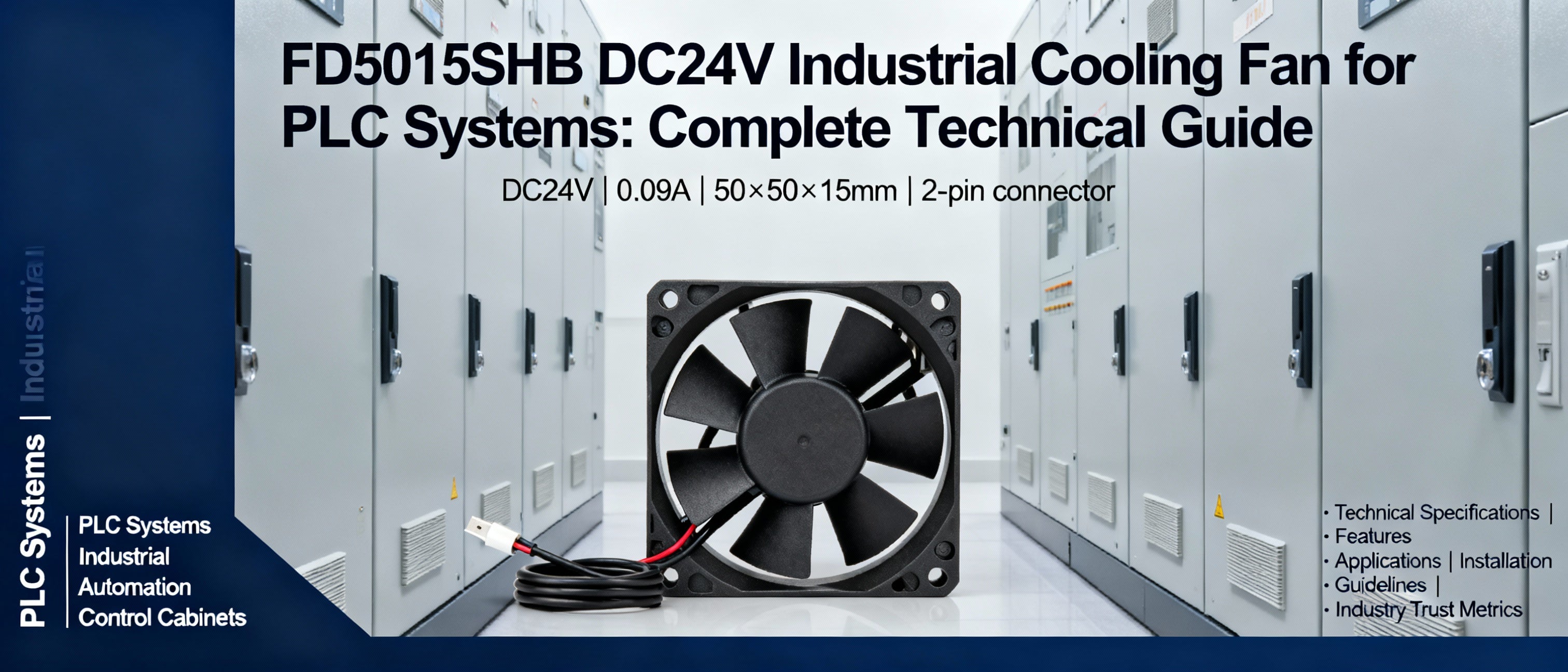 FD5015SHB DC24V Industrial Cooling Fan for PLC Systems: Complete Techn