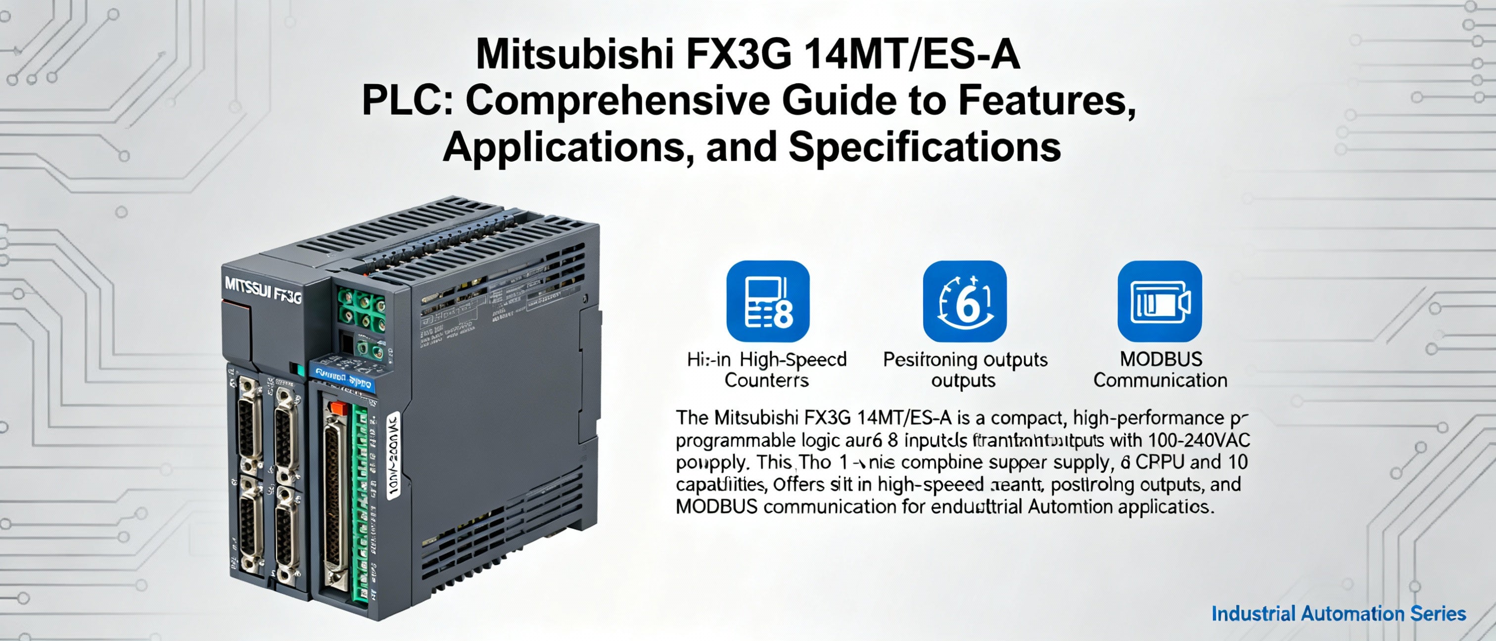 Mitsubishi FX3G 14MT/ES-A PLC: Comprehensive Guide to Features, Applic