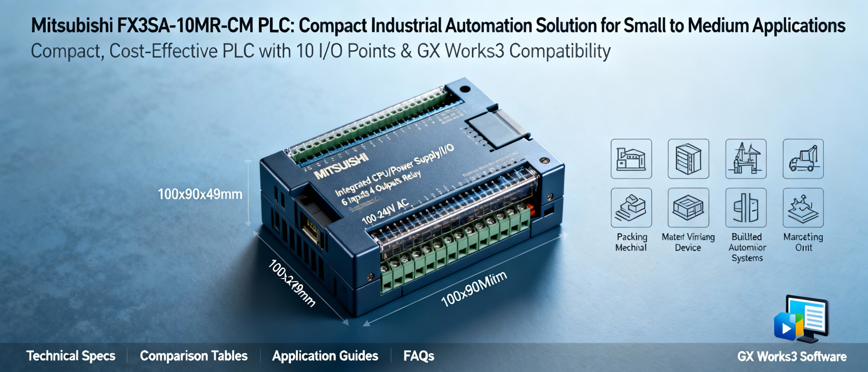 Mitsubishi FX3SA-10MR-CM PLC: Compact Industrial Automation Solution f