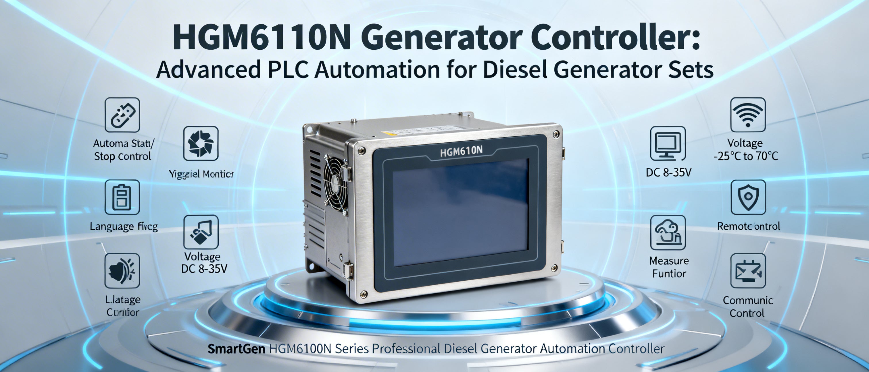 HGM6110N Generator Controller: Advanced PLC Automation for Diesel Gene
