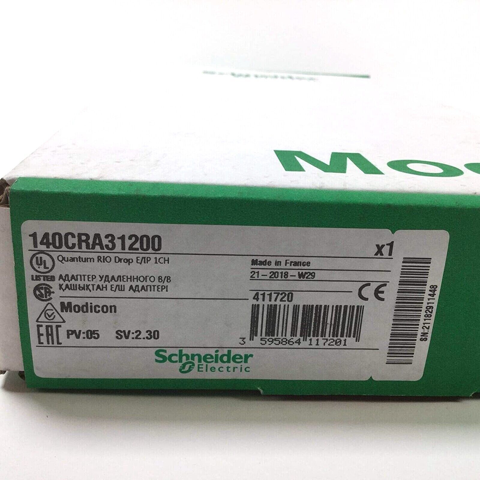 new schneider 140cra31200 ethernet rio drop adaptor