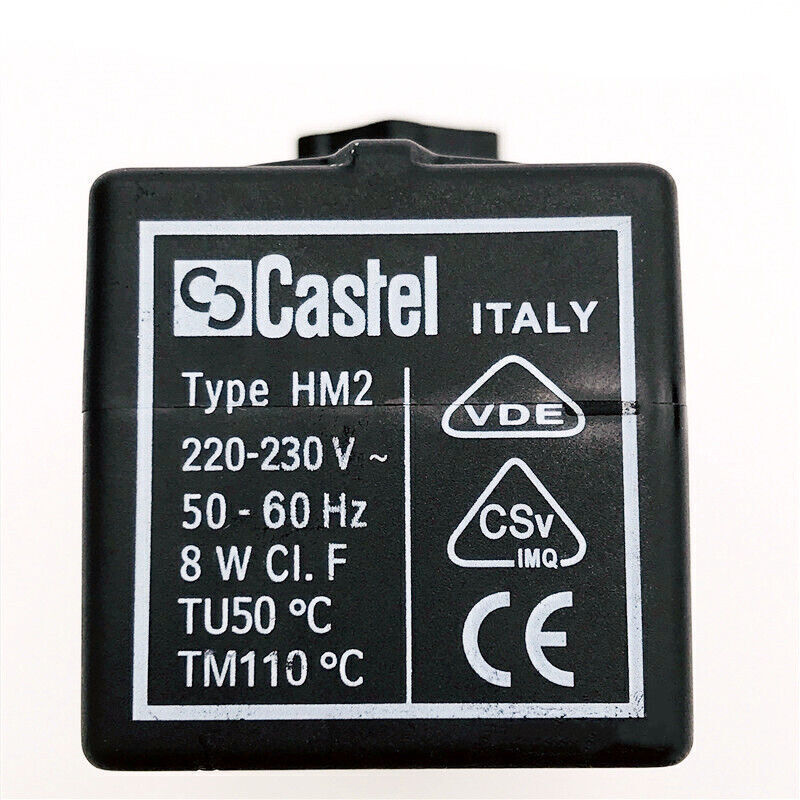 castel type hm2 solenoid valve coil 230v 50-60hz 8w