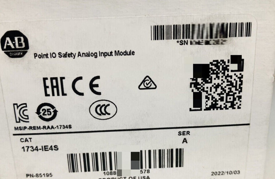 new allen-bradley 1734-ie4s point guard safety 4-channel analog input